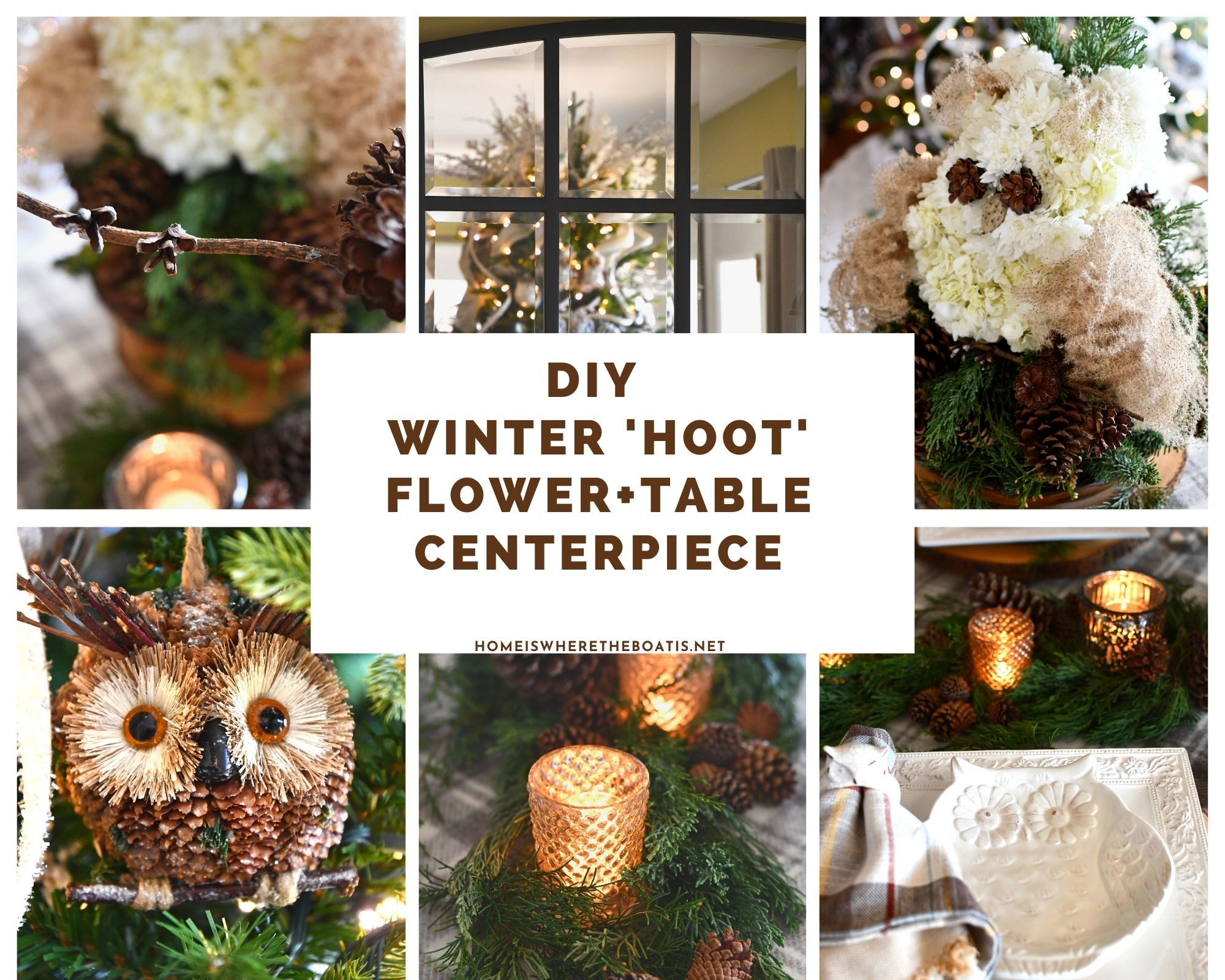 DIY winter hoot flower and table – Home is Where the Boat Is